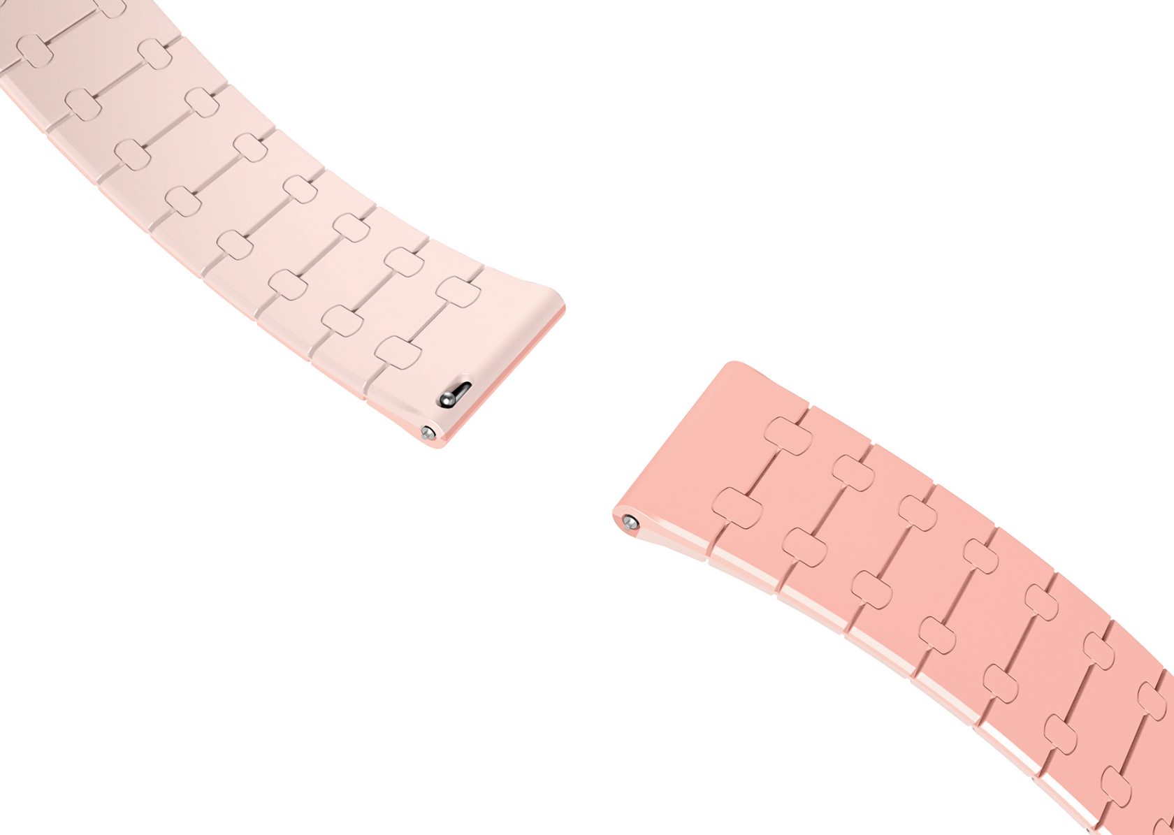 Peach & Light Pink Classic Silicone Magnetic Fit Smartwatch Band | Friday