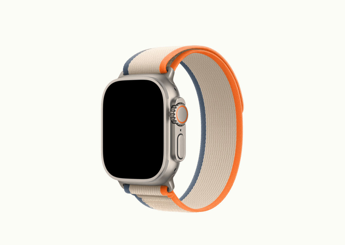 Orange Beige Trail loop Nylon Weave Apple Watch Band | Friday Buy Now
